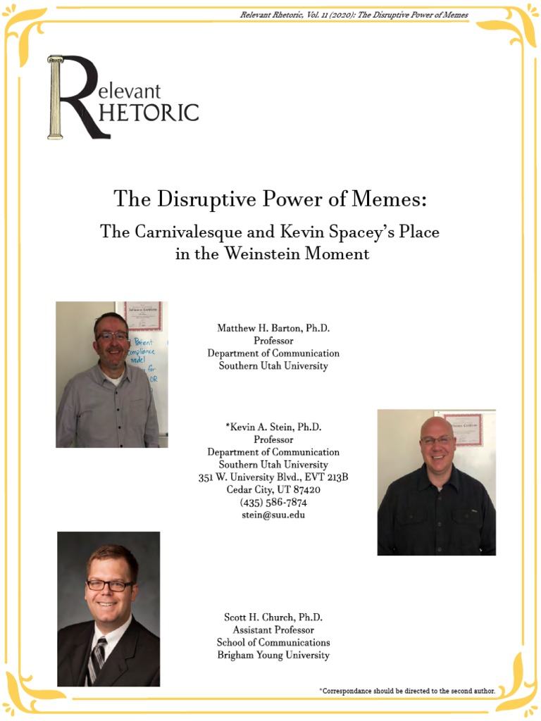 The Disruptive Power of Memes:: The Carnivalesque and Kevin Spacey's ...