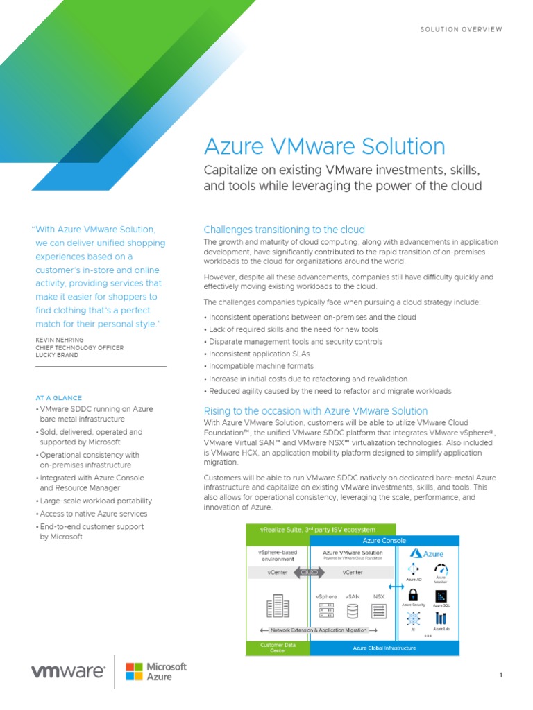 Microsoft Azure Vmware Solution Overview | PDF | Cloud Computing ...