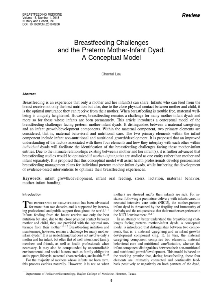 Breastfeeding Challenges and The Preterm Mother-Infant Dyad A ...