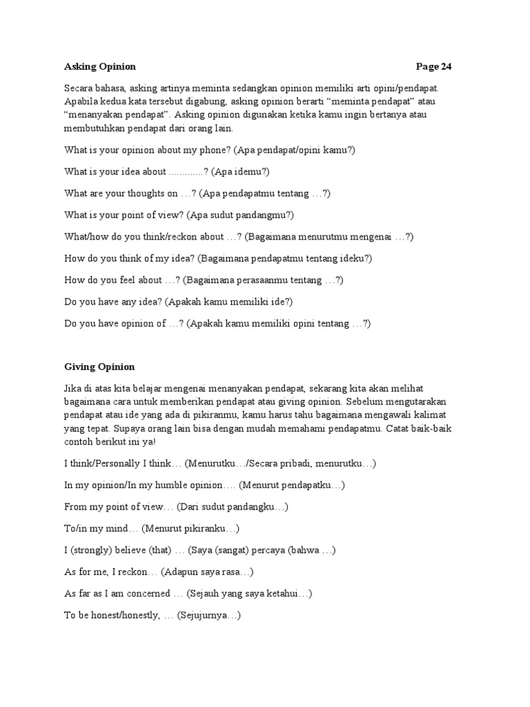 11 Sma Asking Opinion | PDF