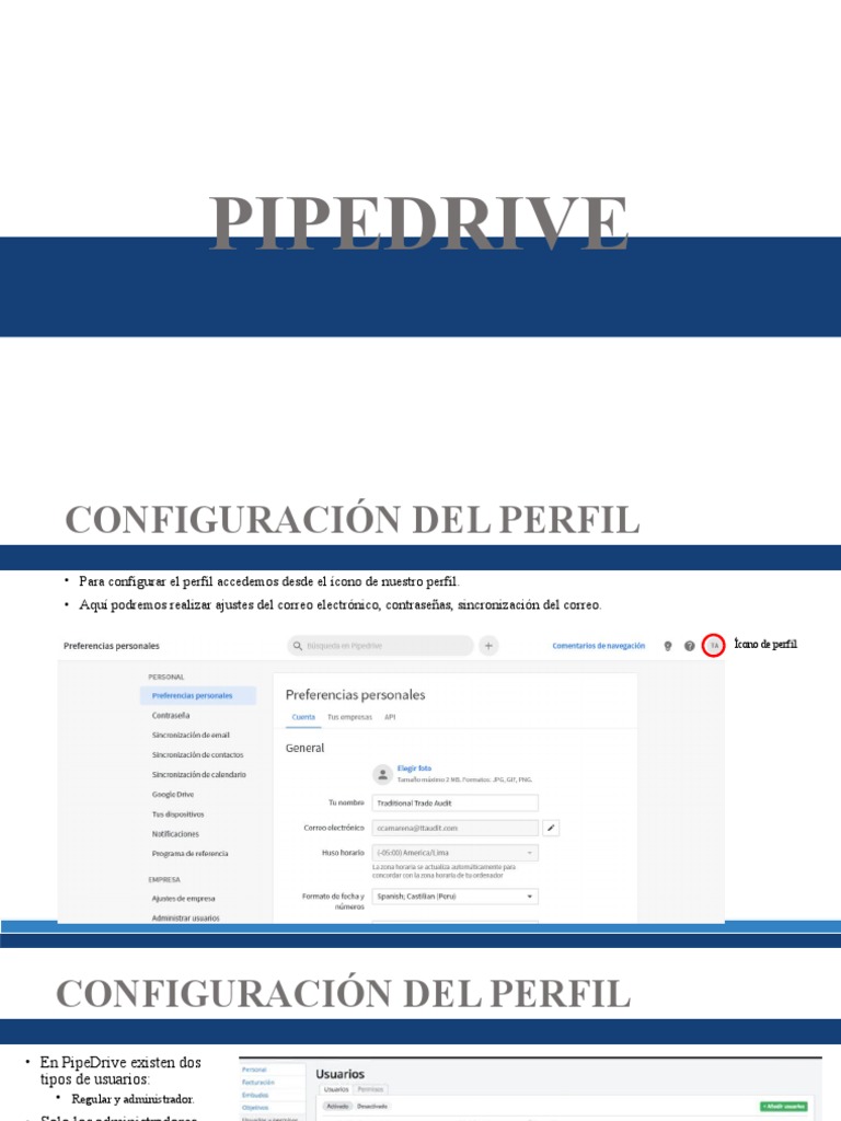 Configuración de PipeDrive | PDF | Bases de datos | Ciencias de la Computación