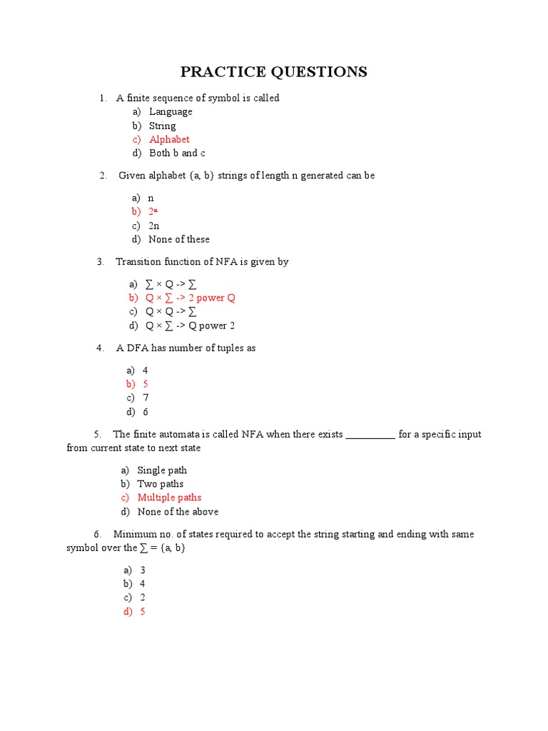 Practice Question ECS - 401 | PDF | Computer Programming | Grammar