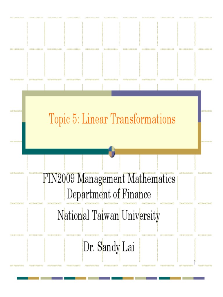 Topic5 Linear Transformations | PDF | Function (Mathematics ...