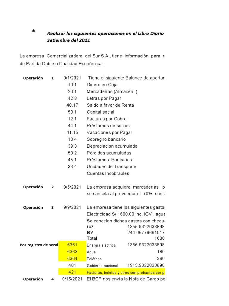 Isur-Practica de Contabilidad 2 - 13-10-2021 | PDF | Economias | Servicios financieros