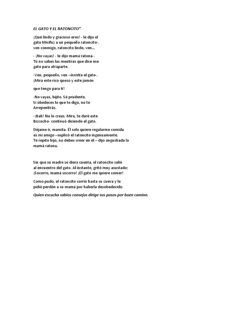El Gato y El Ratoncito | PDF