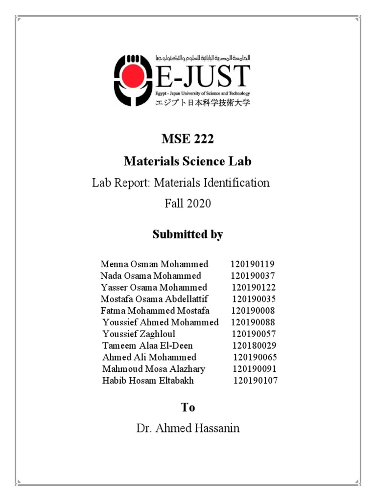 MSE 222 Materials Science Lab | PDF | Ceramics | Metals