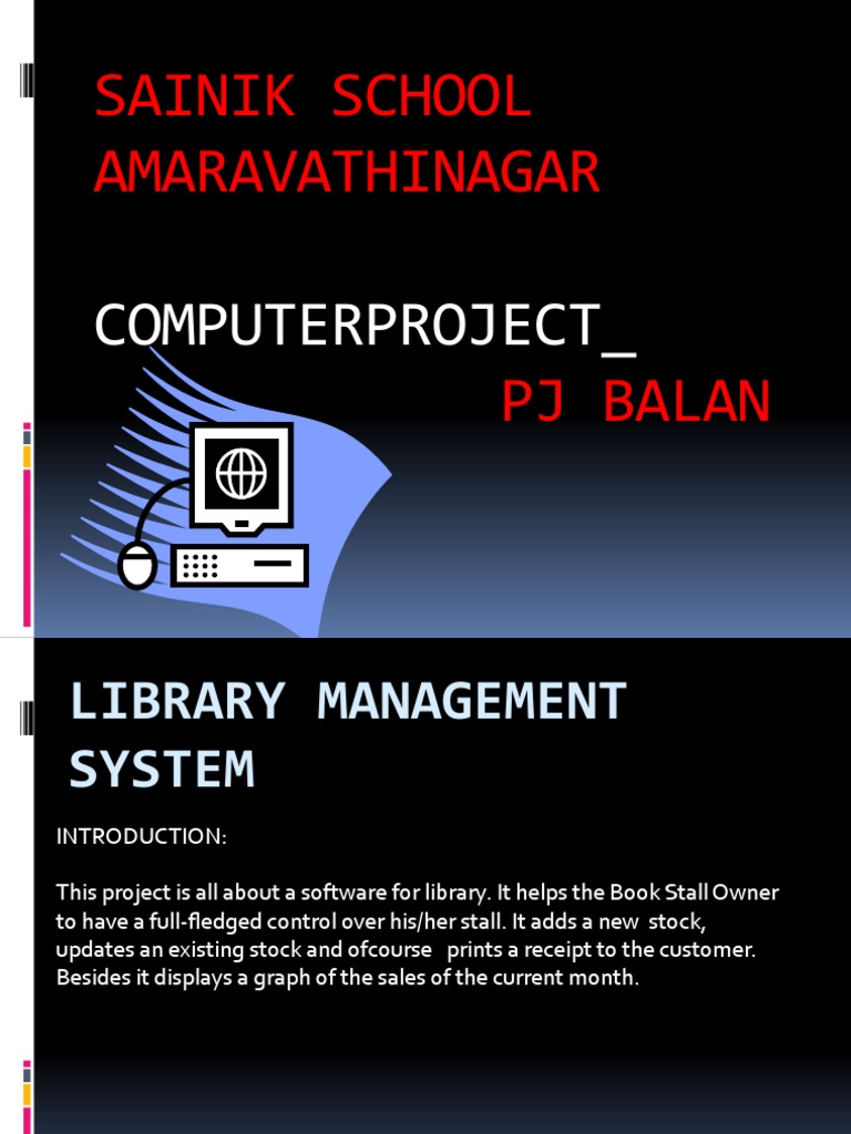 Sainik School Amaravathinagar: Computerproject | PDF | System | Top Down And Bottom Up Design