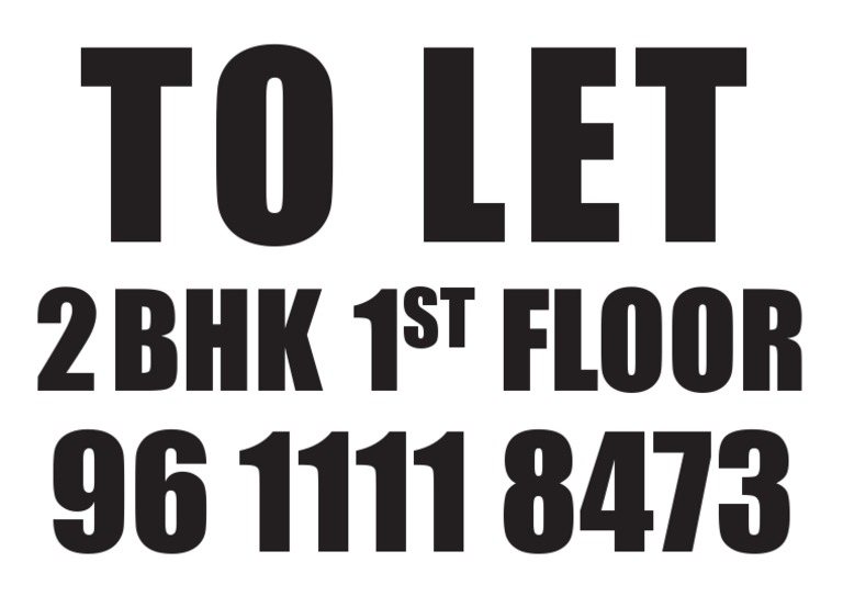 2BHK To Let Board Template | PDF