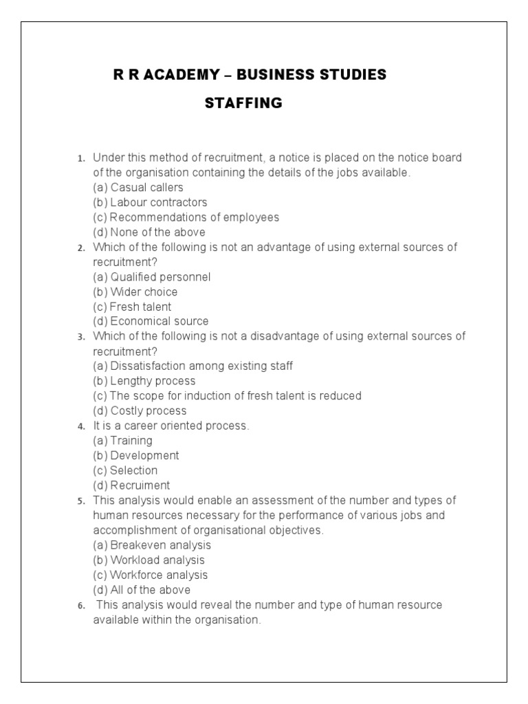 Staffing Process and Recruitment Methods | PDF | Recruitment | Employment