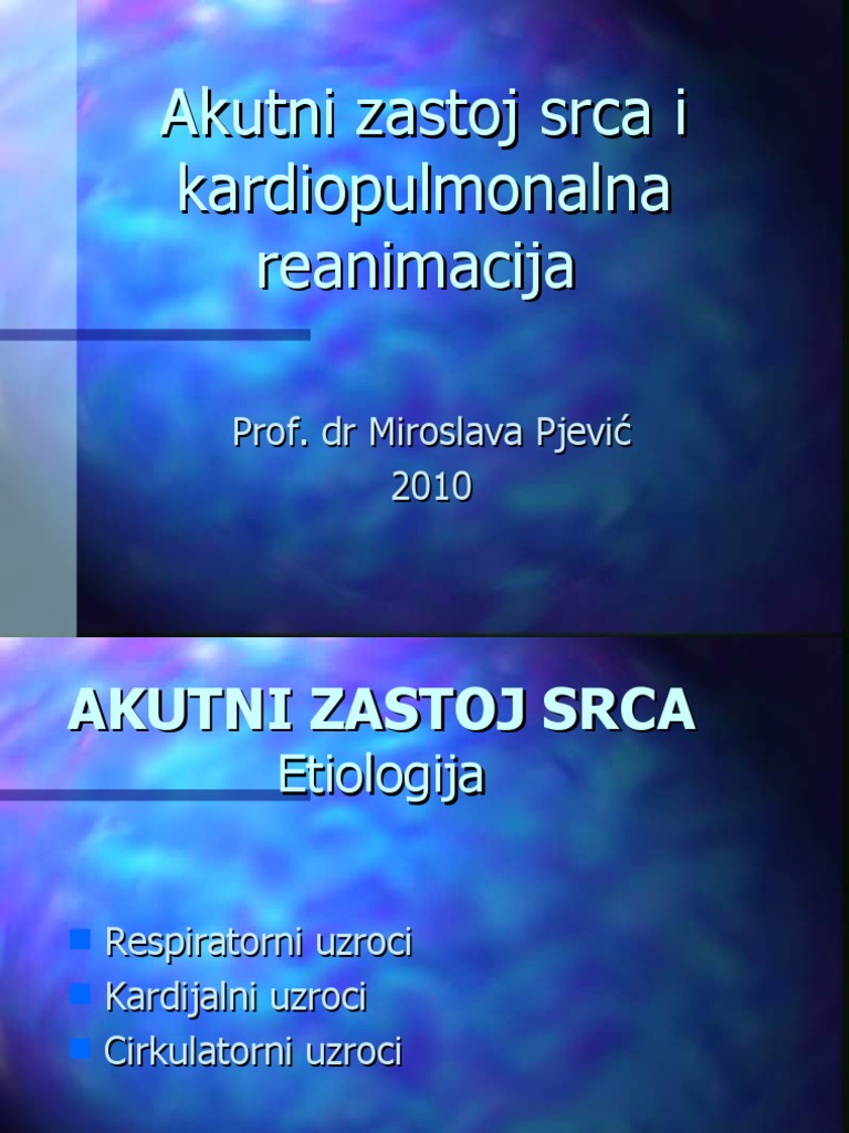Akutni Zastoj Srca I Kardiopulmonalna Reanimacija | PDF