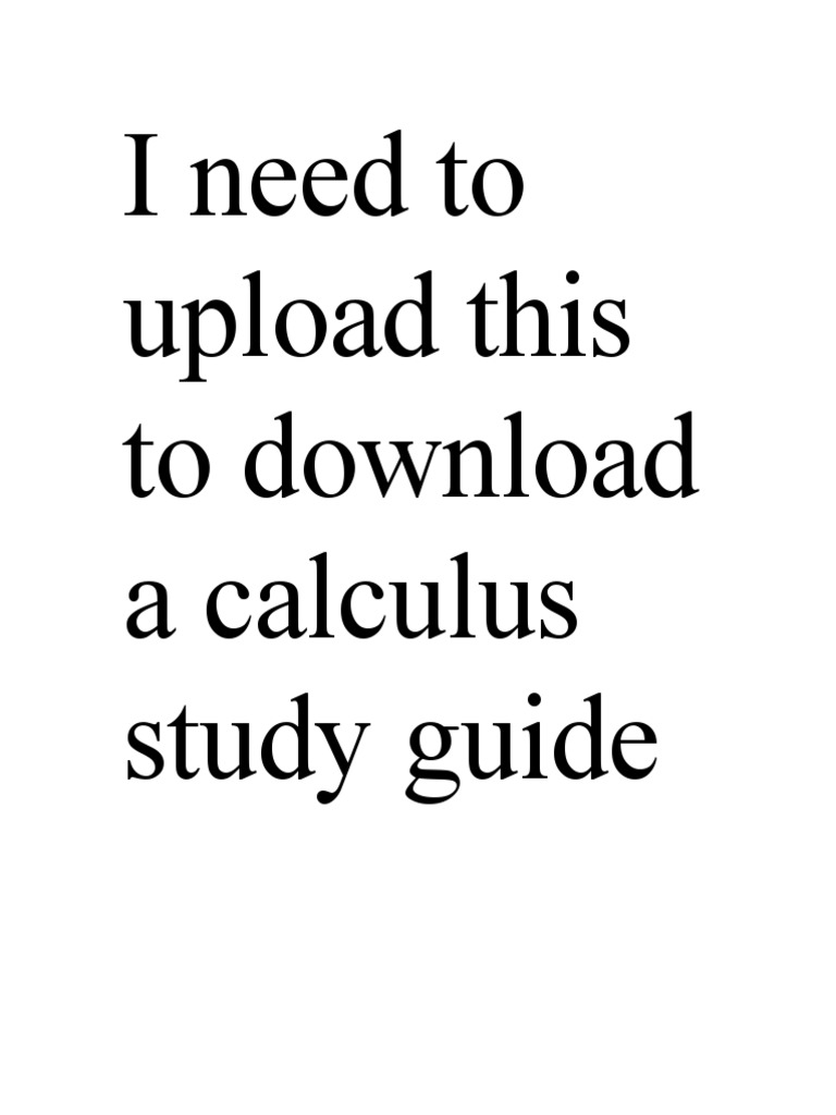Calculus Study Guide Download | PDF