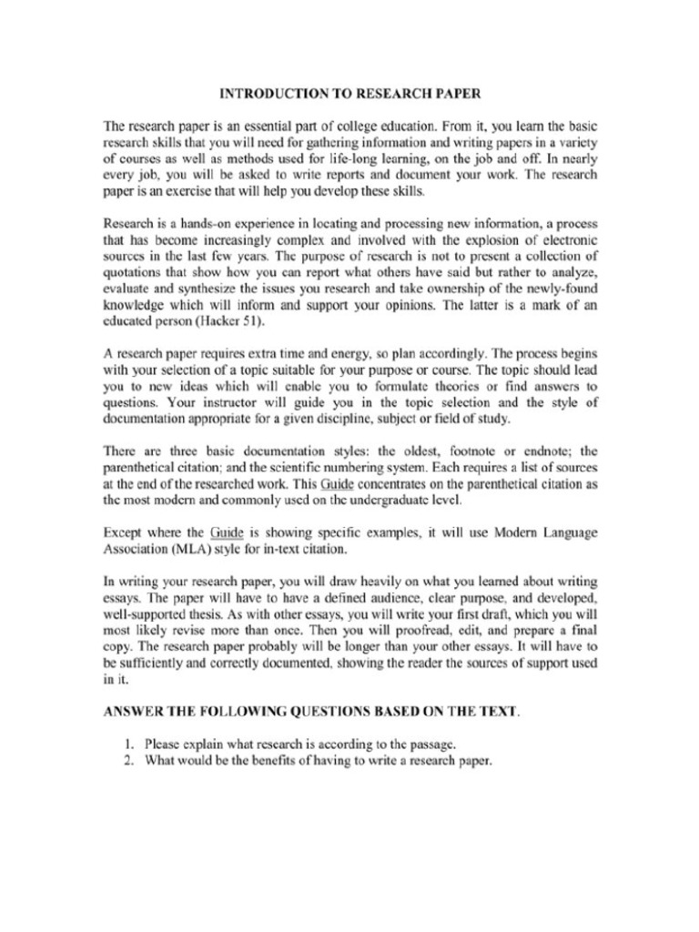 Introduction Examples For Research Paper