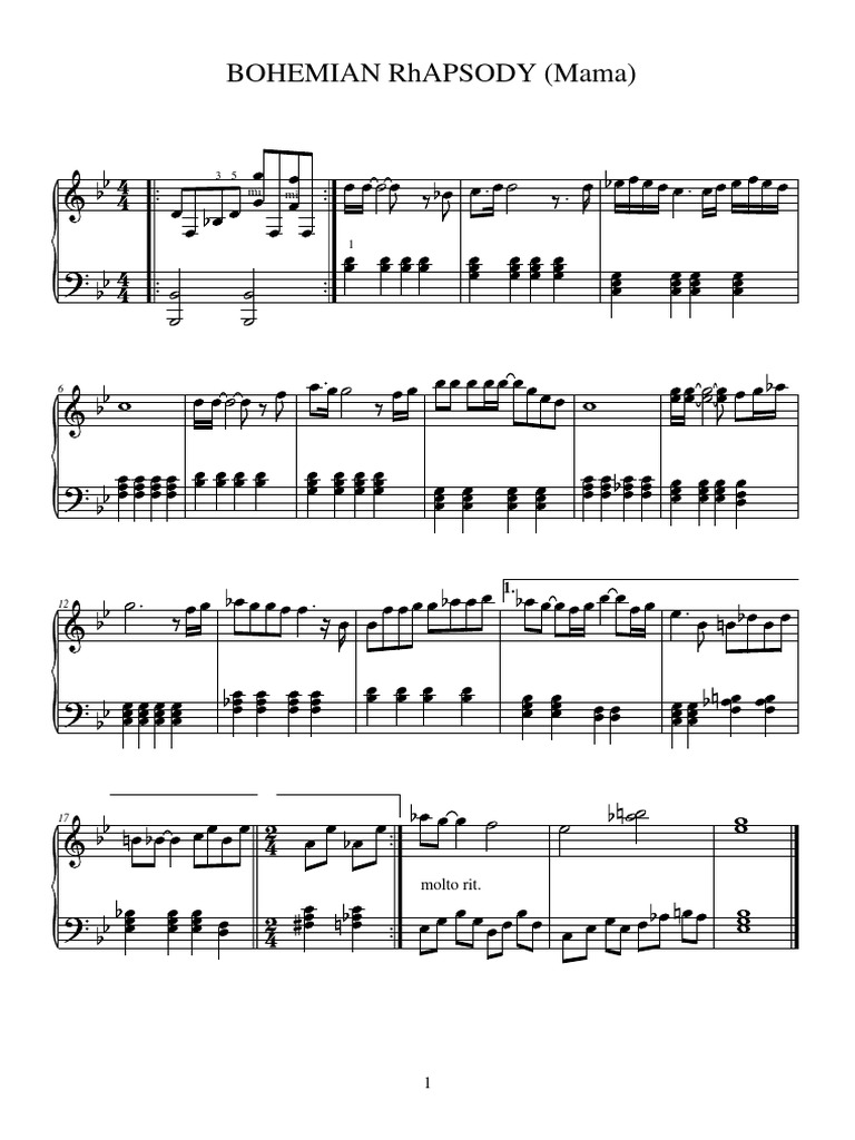 BOHEMIAN RhAPSODY (Mama) Cresc Rev. Im - Dri | PDF