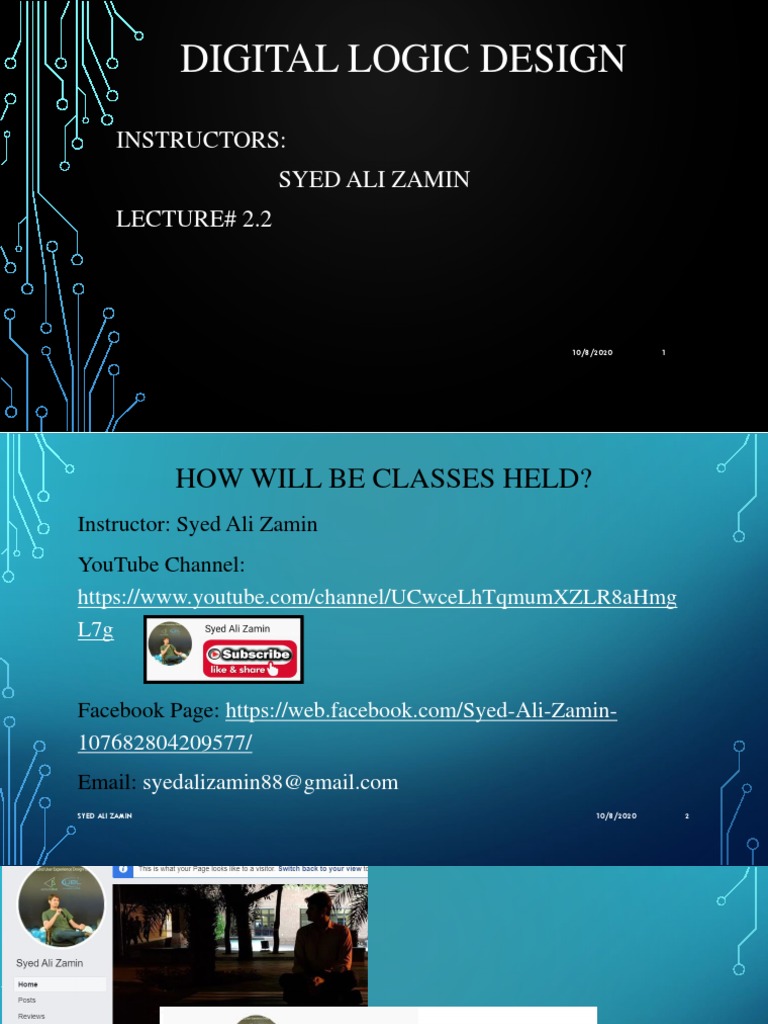 Digital Logic Design Instructors Syed Ali Zamin Lecture 2 2 Pdf