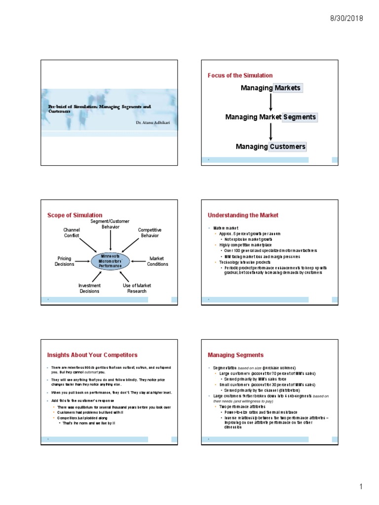 Simulation Pre-Brief (Compatibility Mode) | PDF | Sales | Marketing
