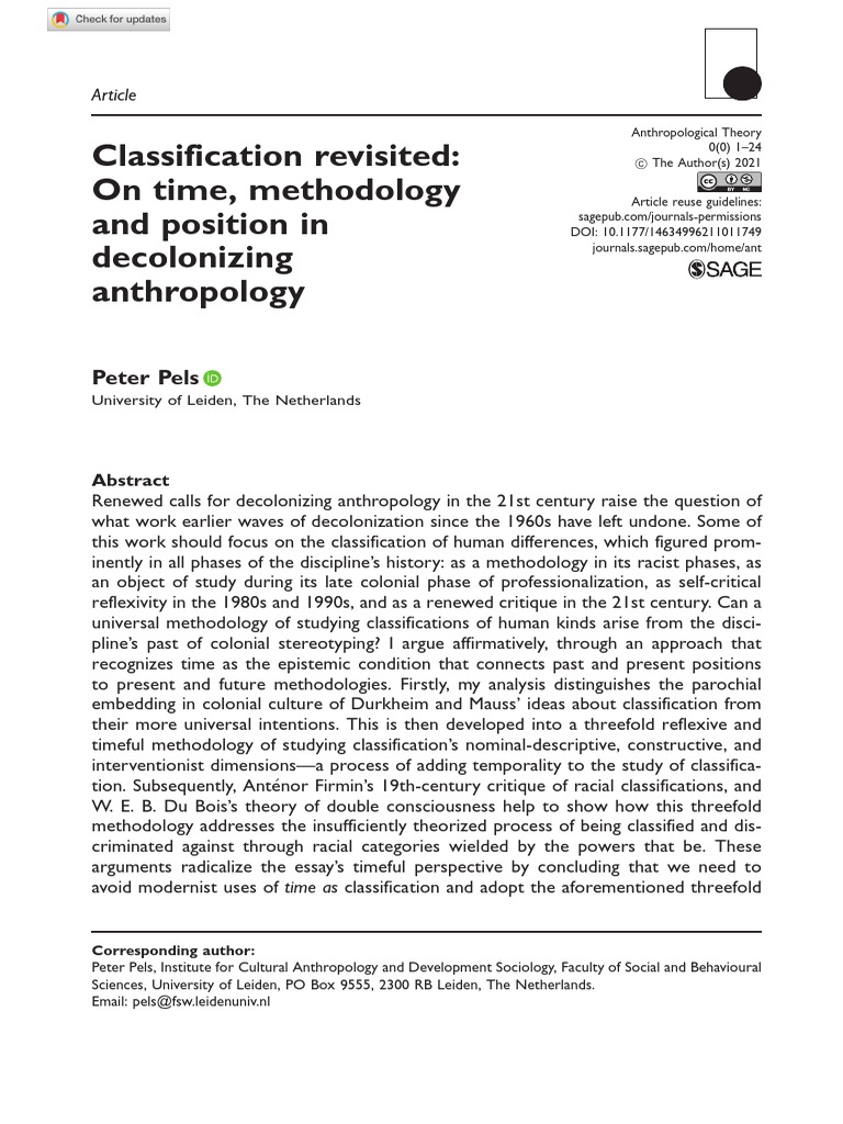 Pels Classification Revisited | PDF | Anthropology | Race (Human ...