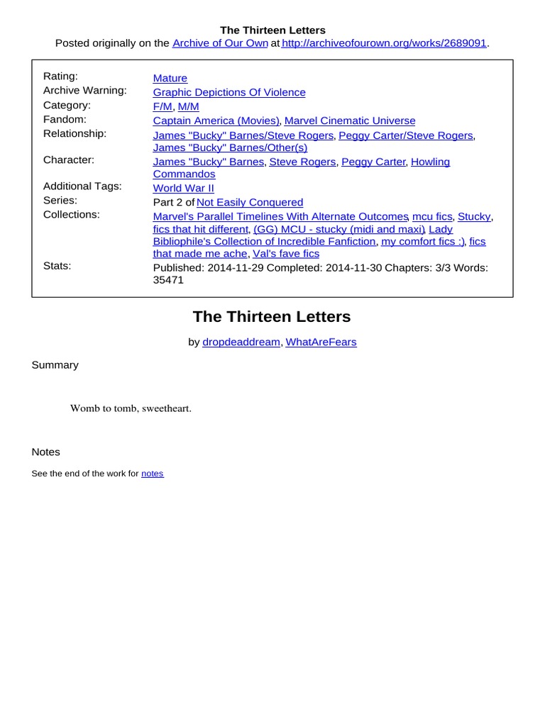 The Thirteen Letters | PDF