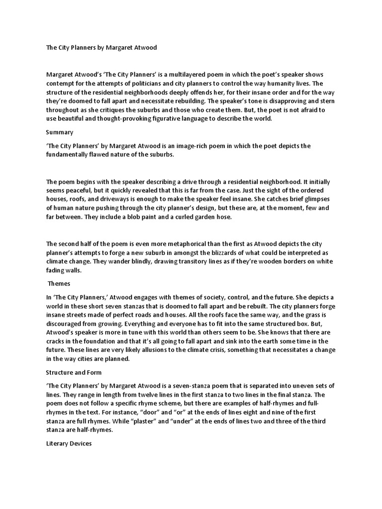 The City Planner's 8 | PDF | Poetry | Rhyme