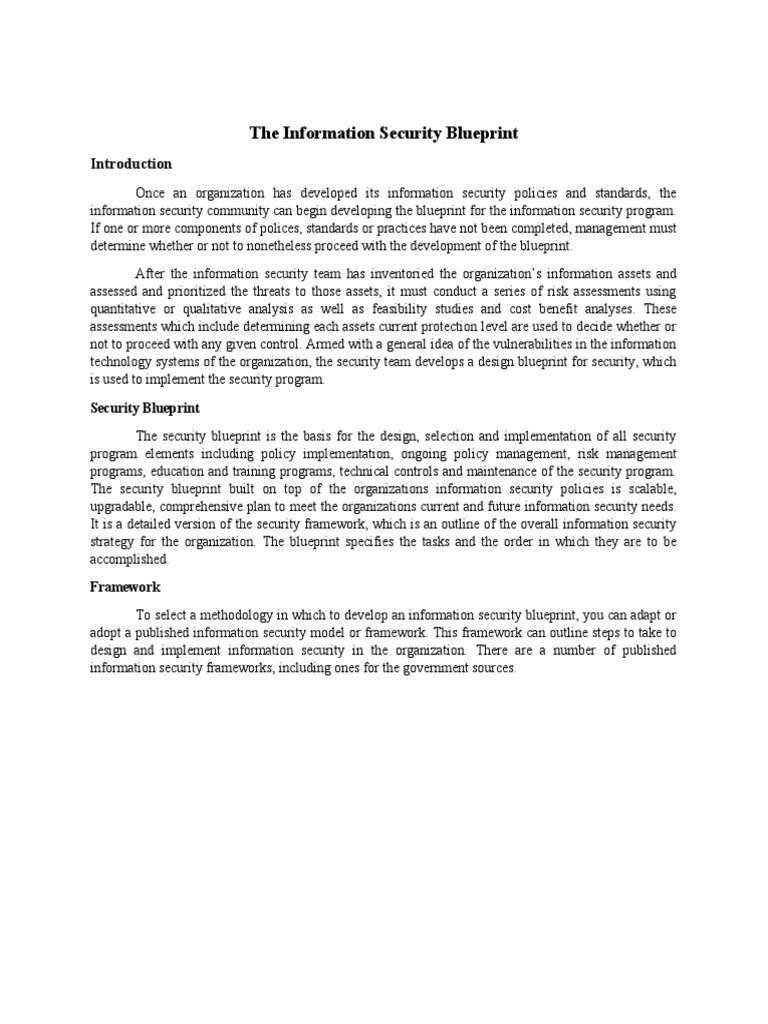 The Information Security Blueprint | PDF