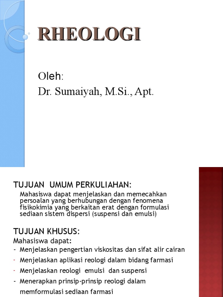 RHEOLOGI Part 1 | PDF
