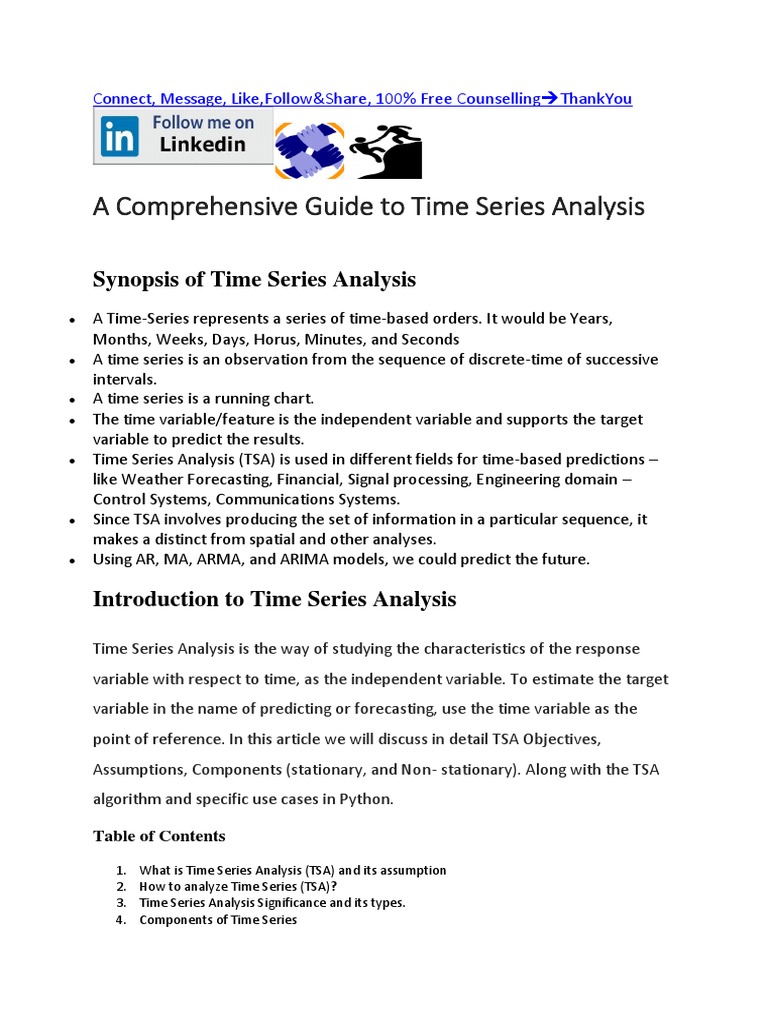 A Comprehensive Guide To Time Series Analysis | PDF | Autoregressive Integrated Moving Average ...