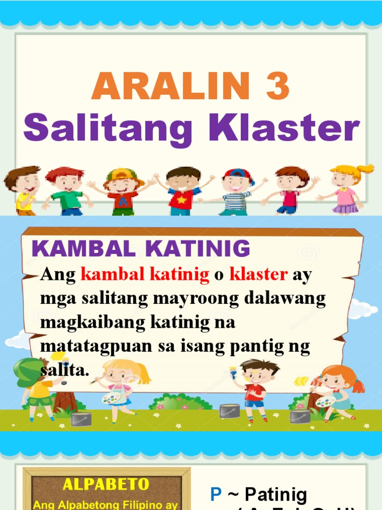 Aralin 3 (Kambal Katinig o Klaster) Seatwork | PDF