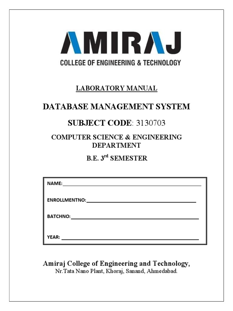 Dbms Lab Manual | PDF | Database Transaction | Database Schema Dbms Lab Manual | PDF | Database Transaction | Database Schema