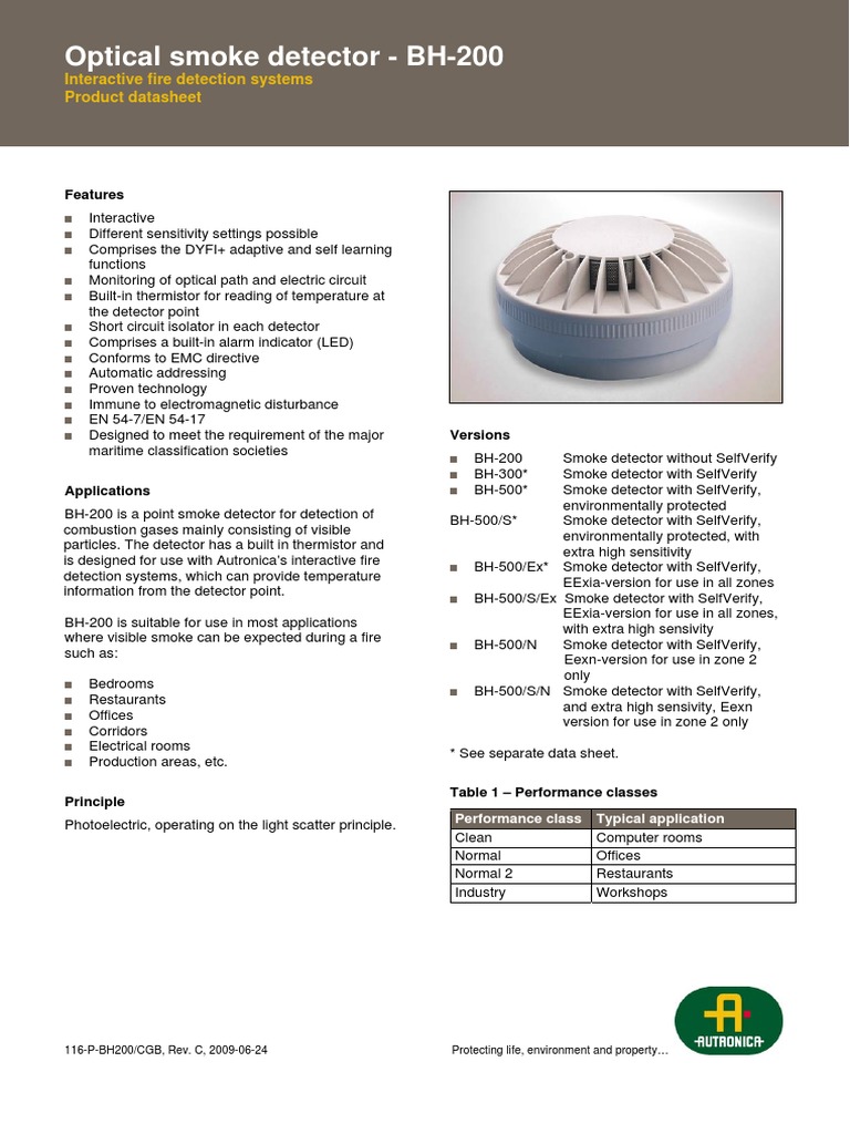 bh200 CGB | PDF | Sensor | Smoke