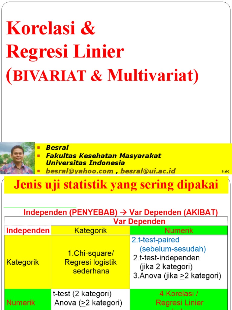 14a-B. Regresi - Linier. Bivar - Multivariat | PDF