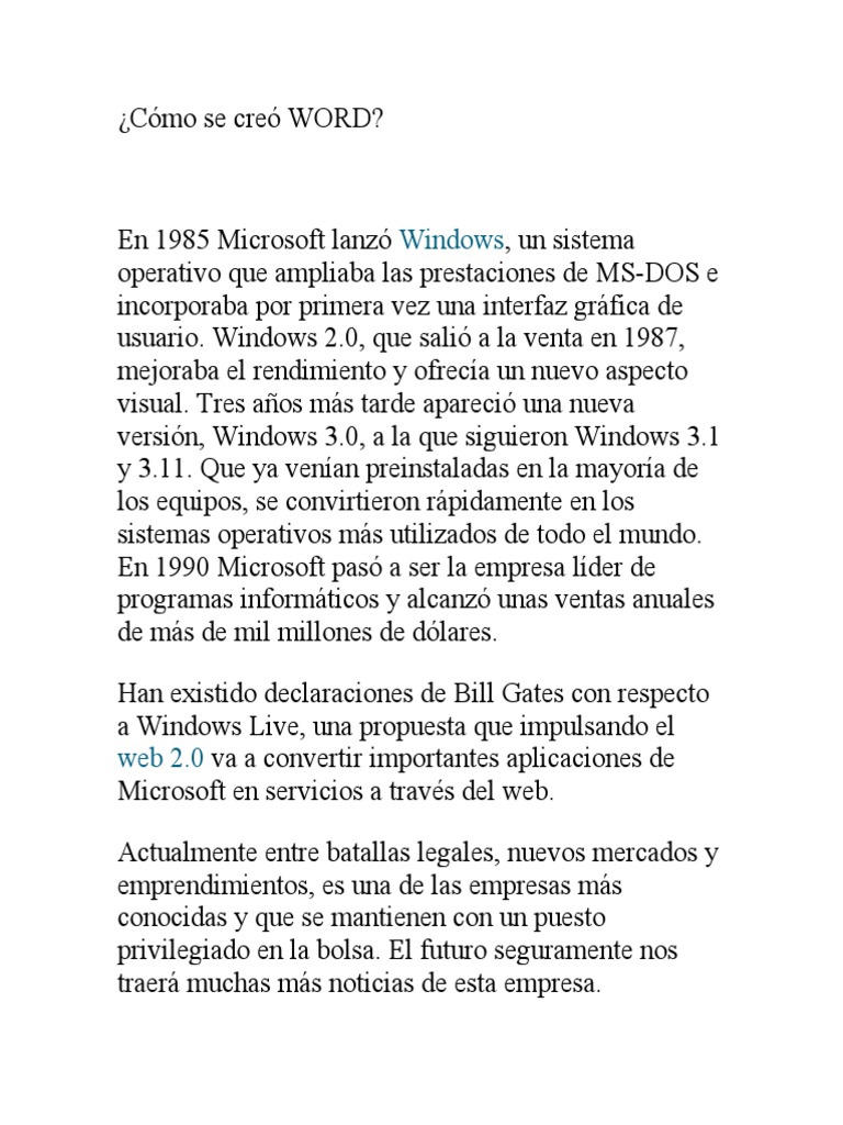 Como Se Creo WORD | PDF