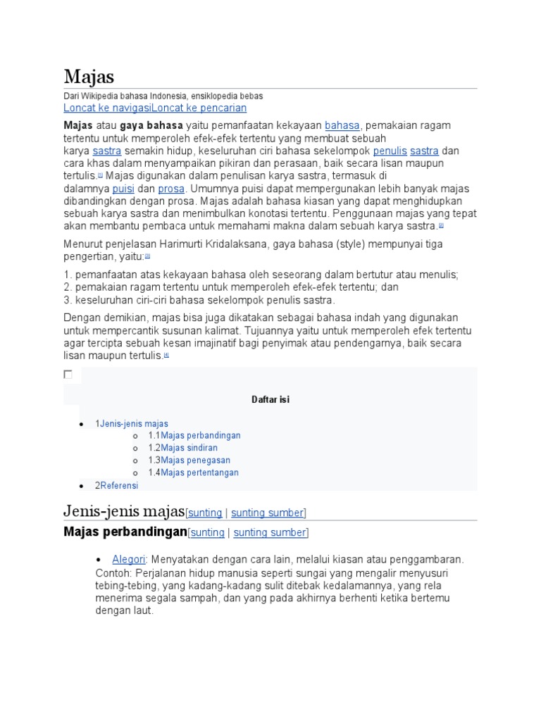 Tujuan Penggunaan Majas dalam Sastra | PDF