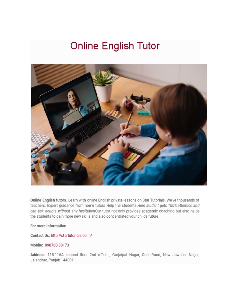 Online English Tutoring Services | PDF