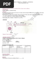 Physics Lab Manual - Class 11 Experiment No. 3 | PDF | Area