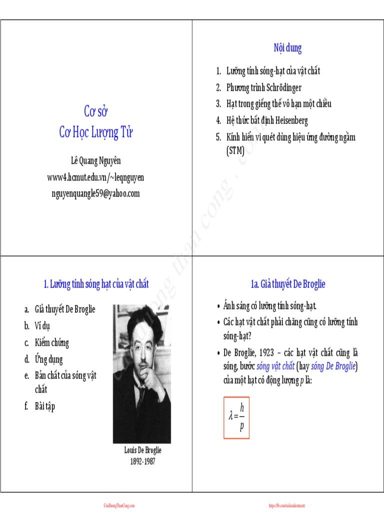 Vat Ly 2 Le Quang Nguyen Chuong 6 Co Luong Tu (Ly Thuyet) (Cuuduongthancong - Com) | PDF
