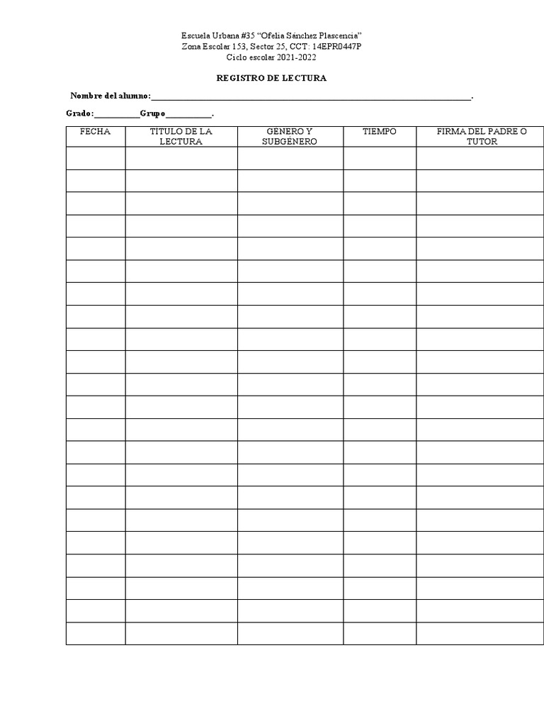 Registro de Lecturas | PDF