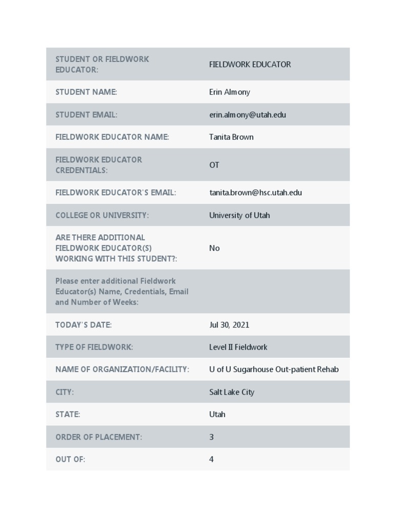 Level 2 Fieldwork Assessment | Download Free PDF | Evaluation ...
