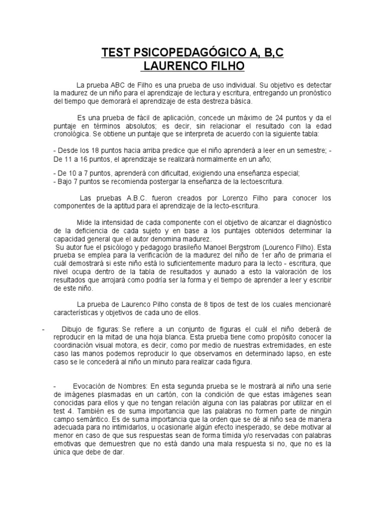 Test Abc 2 | PDF | Aprendizaje | Memoria