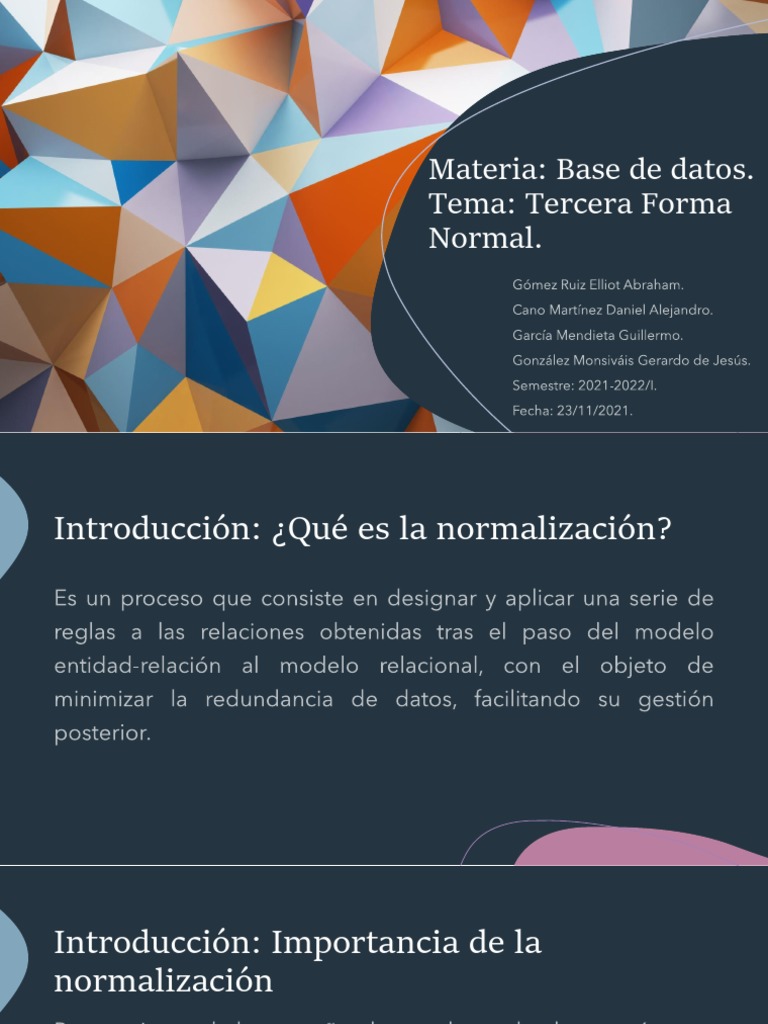 Tercera Forma Normal | Descargar gratis PDF | Informática | Gestión de ...