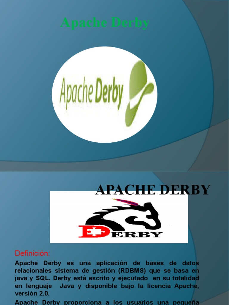Apache Derby Manual de Instalacion | PDF | Java (lenguaje de programación) | Ingeniería de software