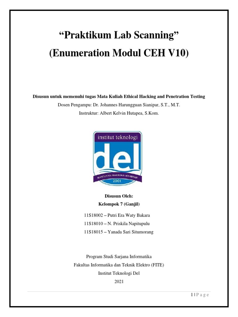 "Praktikum Lab Scanning" (Enumeration Modul CEH V10) | PDF | Screenshot | Operating System