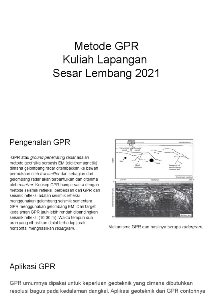 Metode dan Pengolahan Data GPR | PDF