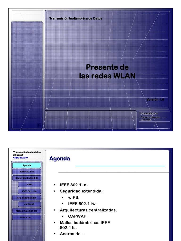 Presente de Las Redes WLAN | PDF | Ieee 802.11 | Punto de acceso inalámbrico