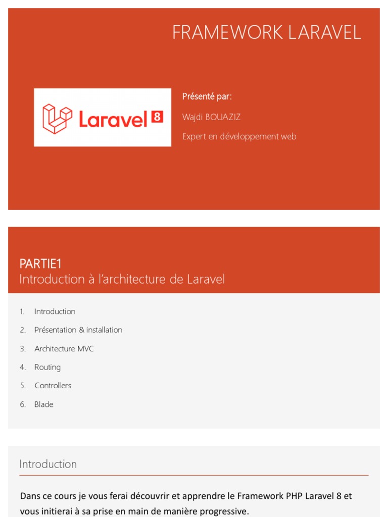 Introduction au Framework Laravel MVC | PDF | Modèle-vue-contrôleur | PHP