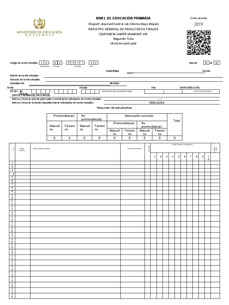 Cuadros Prim 2019 | PDF | Educación primaria