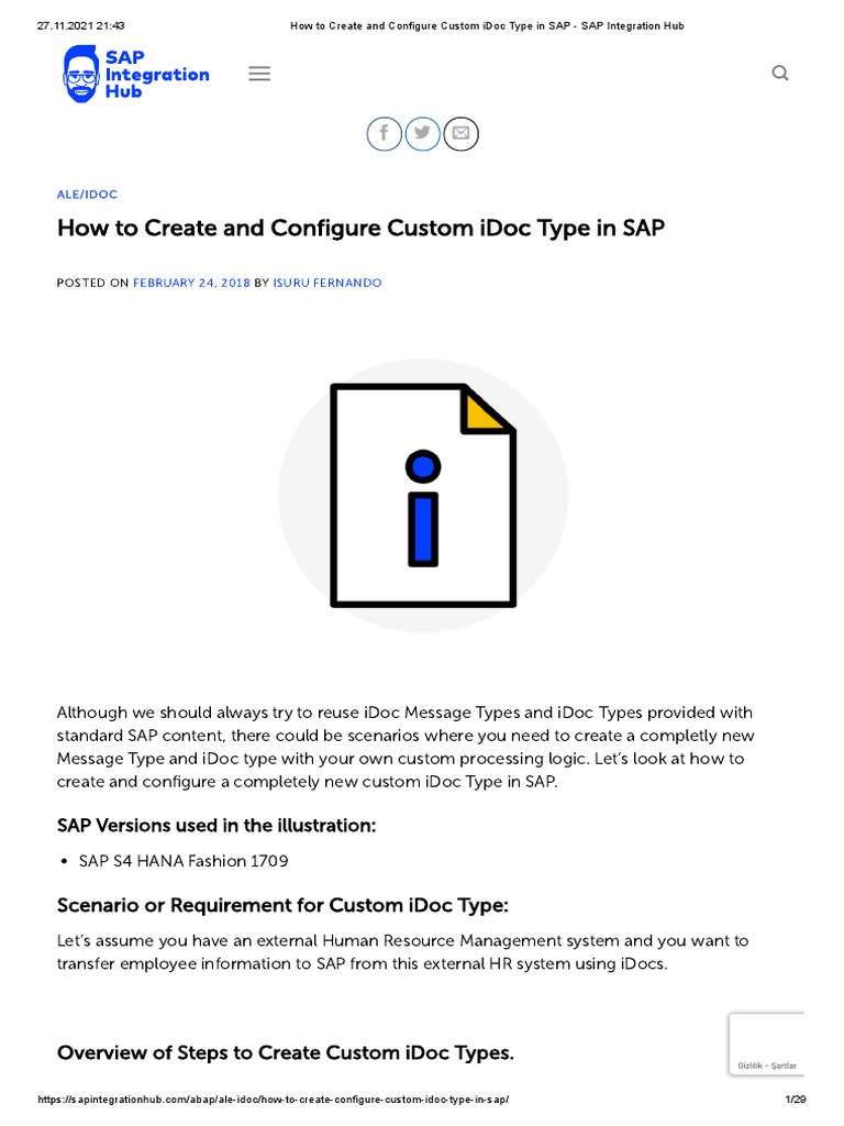 How To Create And Configure Custom Idoc Type In Sap Sap Integration Hub Pdf Computer