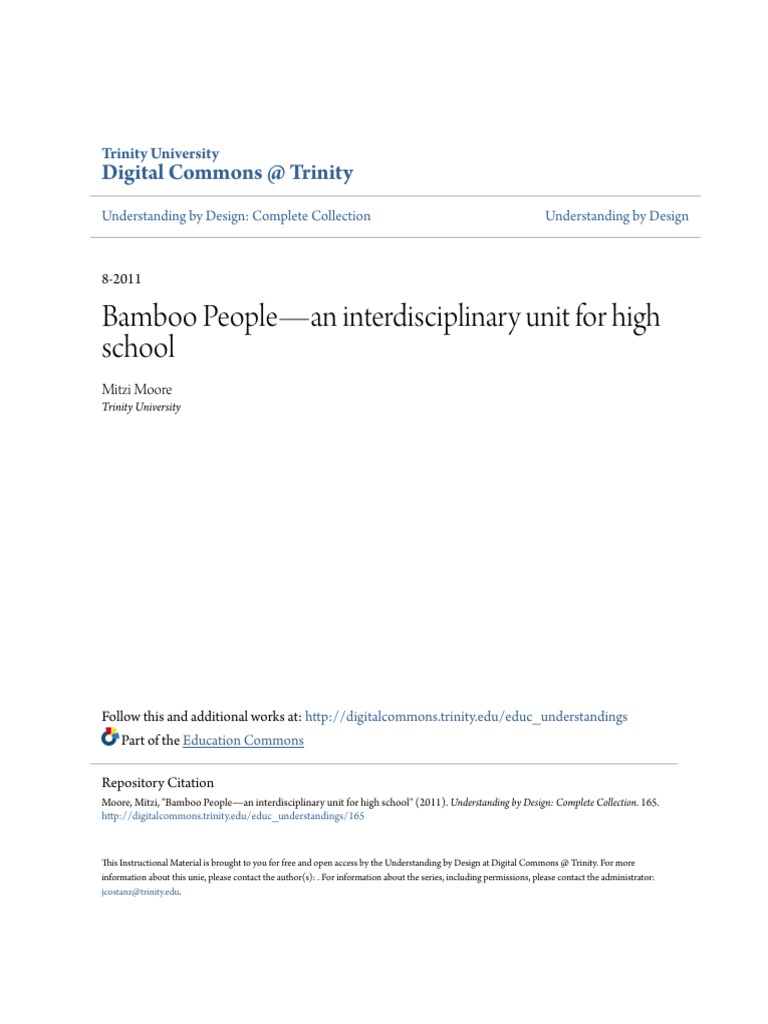 Bamboo People - An Interdisciplinary Unit For High School | PDF ...