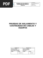 Procedimiento Pruebas de Aislamiento y Continuidad | PDF | Aislador (Electricidad) | Resistor