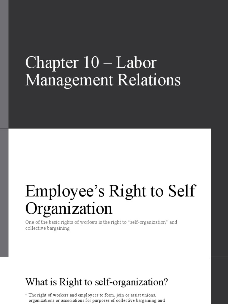 Chapter 10 - Labor Management Relations | PDF | Employment | Collective Bargaining