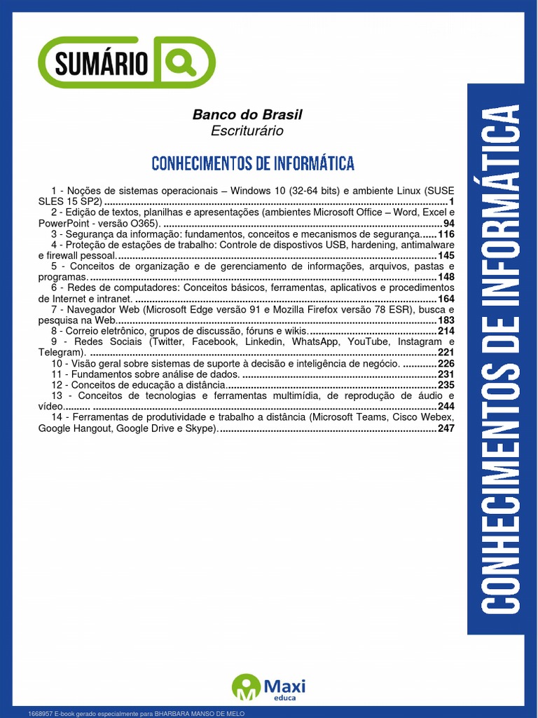 Conhecimentos de Informática | PDF | Windows 10 | Microsoft Windows