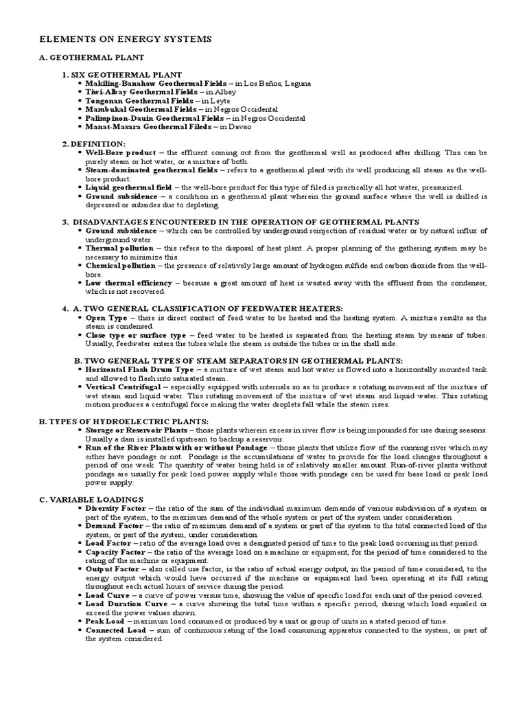 Elements of Energy Systems 2 | PDF | Coal | Turbine
